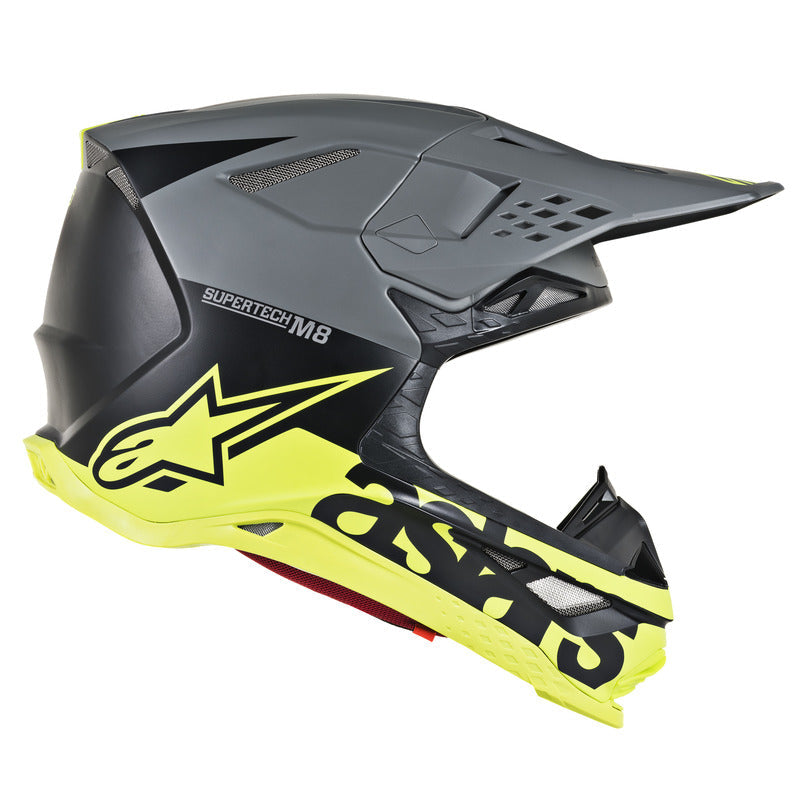 ALPINESTARS MX 2019 S-M8 RADIUM MOTOCROSS HELMET - BLACK/FLURO/GREY