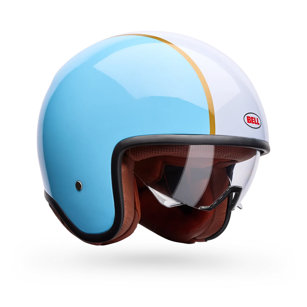 BELL TX-501 RALLY BLUE/WHITE MOTORCYCLE HELMET