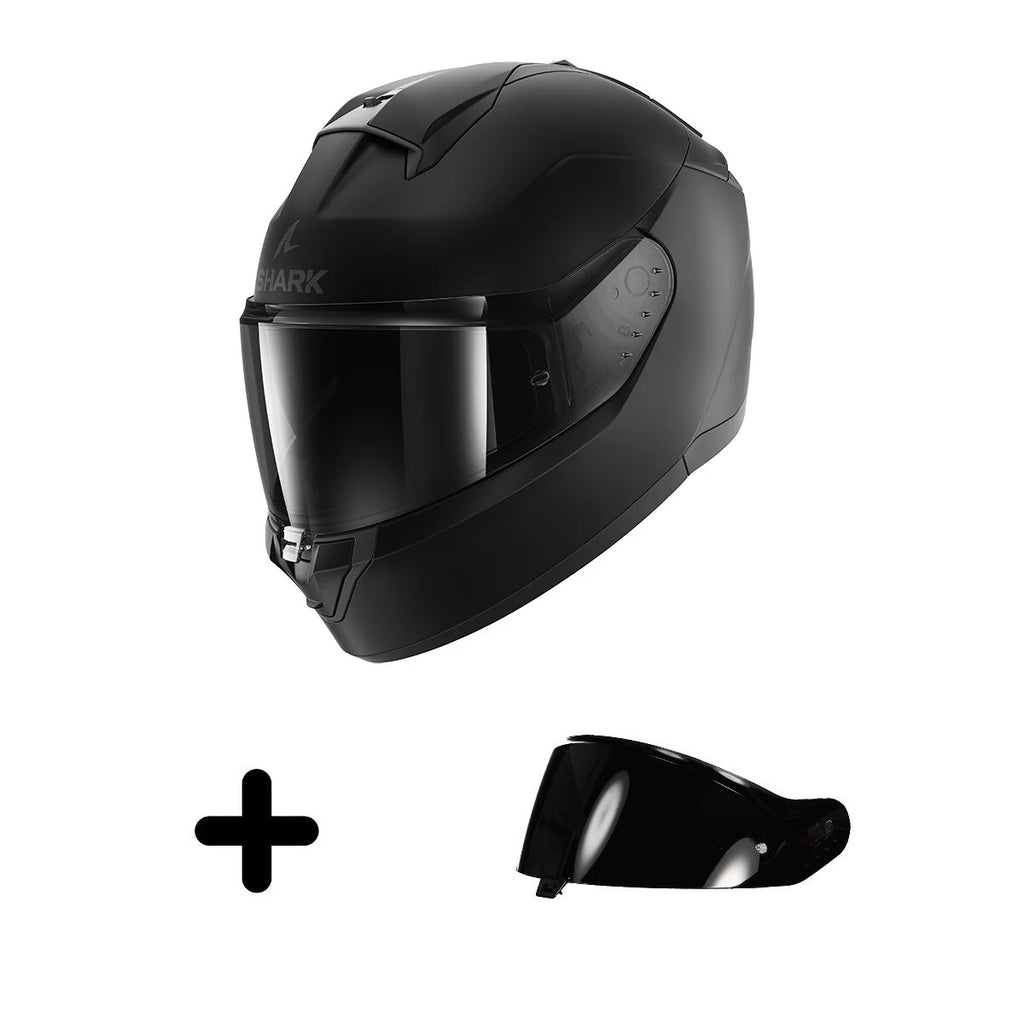 SHARK RIDILL 2 MATT BLACK HELMET + FREE DARK TINT BLACK VISOR WORTH $1