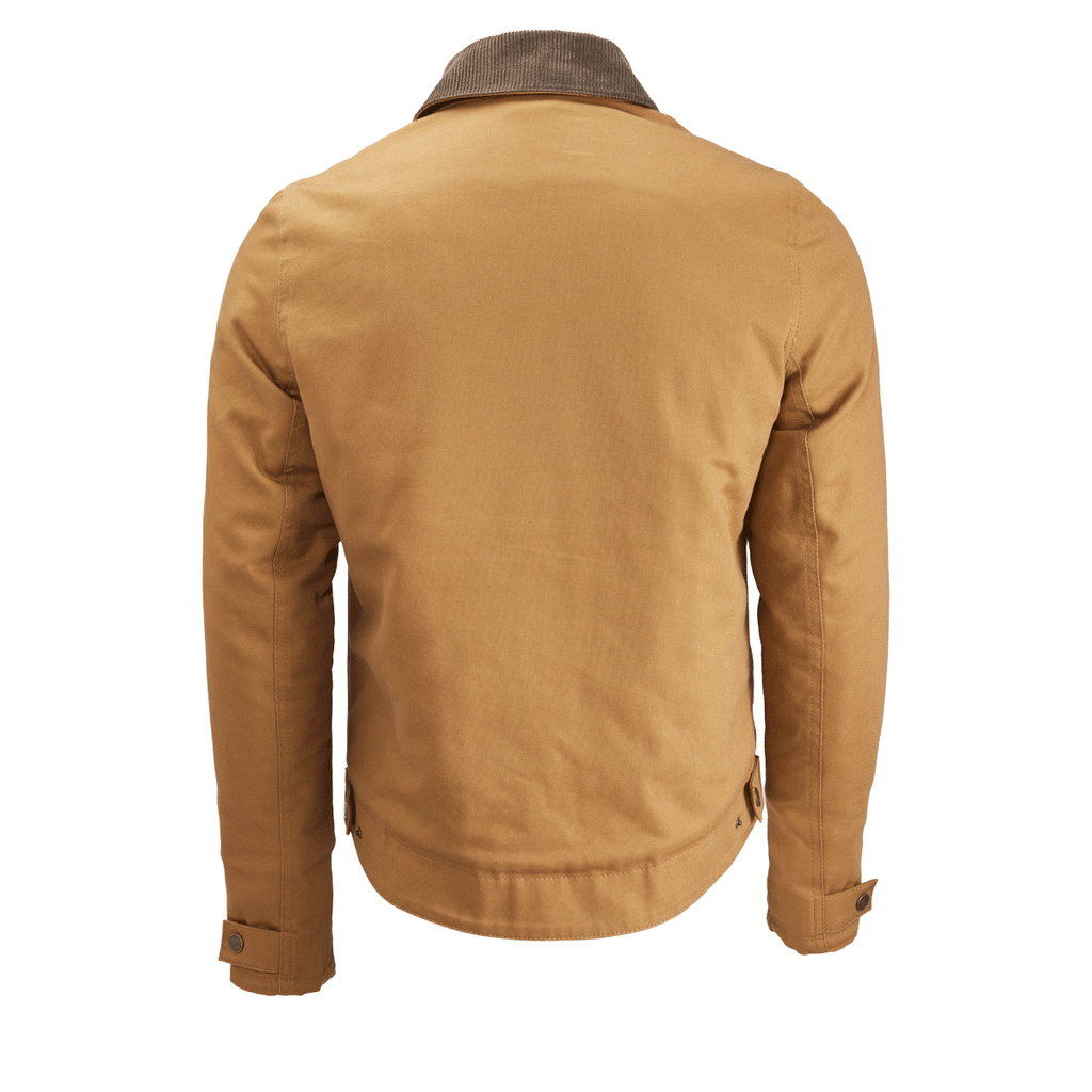 ROKKER CANVAS MOTORCYCLE JACKET TOBACCO BROWN